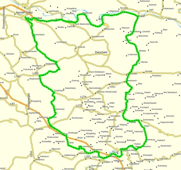 Fahrrad Touring: RTF Hennef 66km durch den Westerwald (Tour 47177)