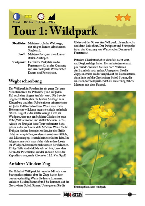 Mountainbike: Potsdam Wildpark Mountainbike Tour (Tour 114990)